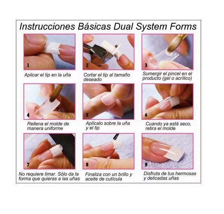 Moldes Dual Form System 240 Tips, Uñas Acrilicas o Gel – Bloom Beauty